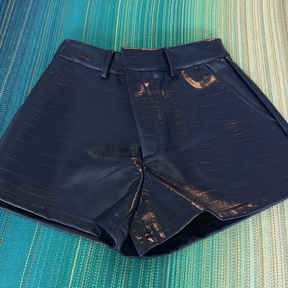 Noli | Shorts | Noli Croco Faux Leather Short Midnight Blue Shorts ...